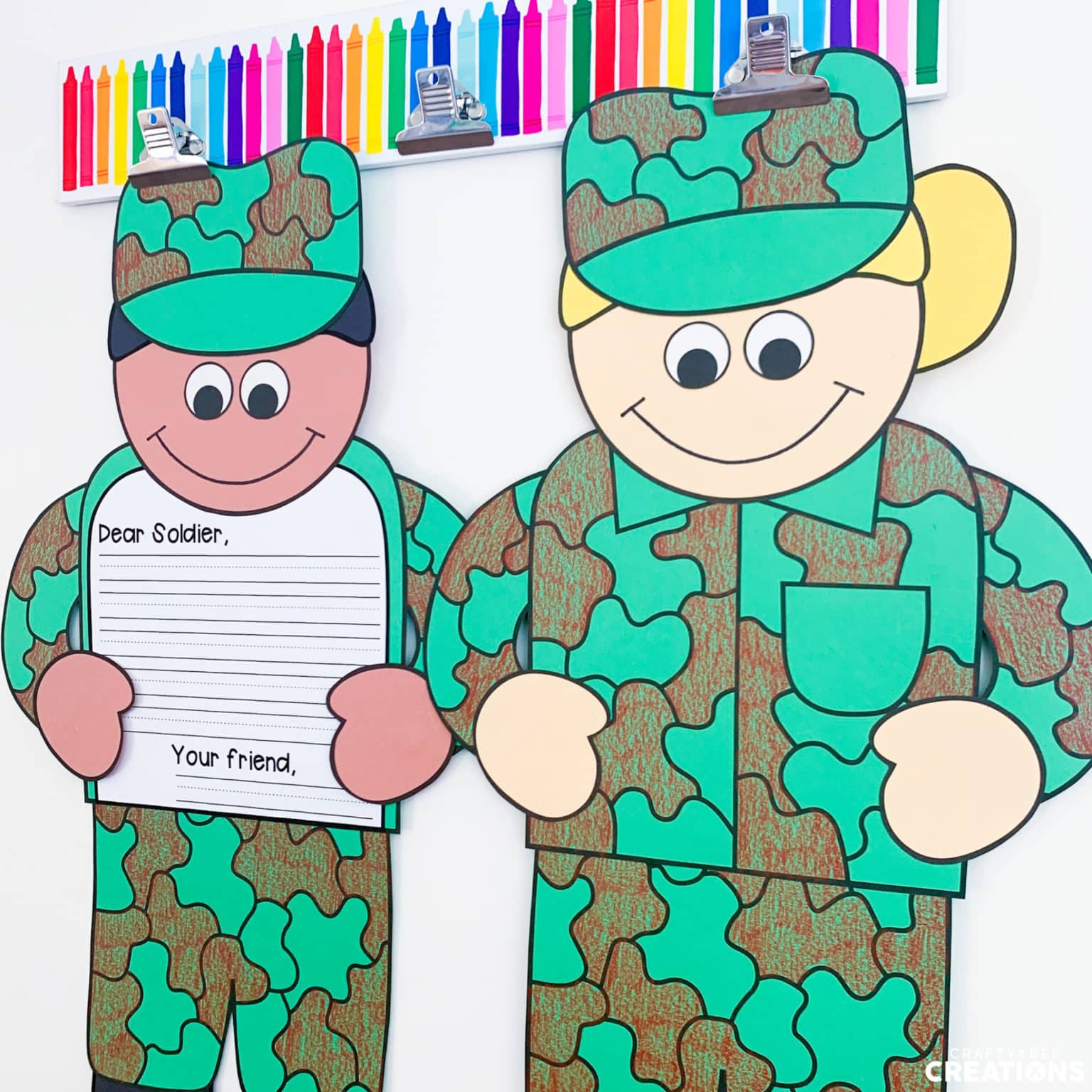 Simple Veterans Day Craft and Letter to a Soldier - Crafty Bee Creations